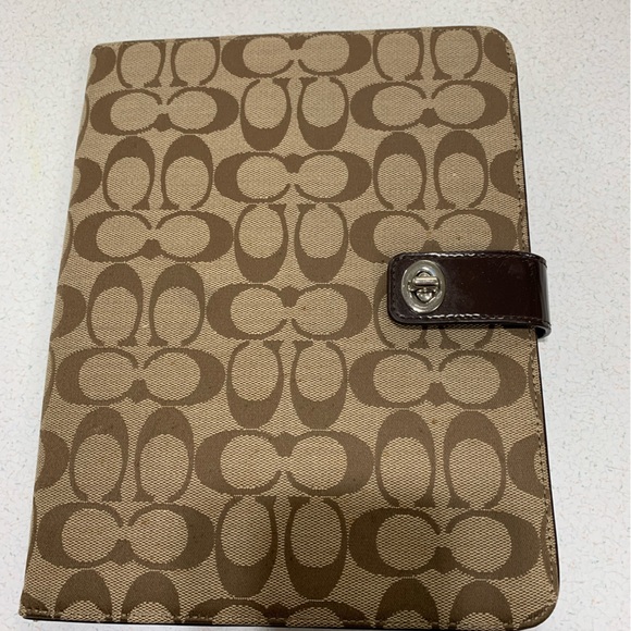 Coach | Tablets & Accessories | Coach Signature Tan And Brown Ipad Case ...
